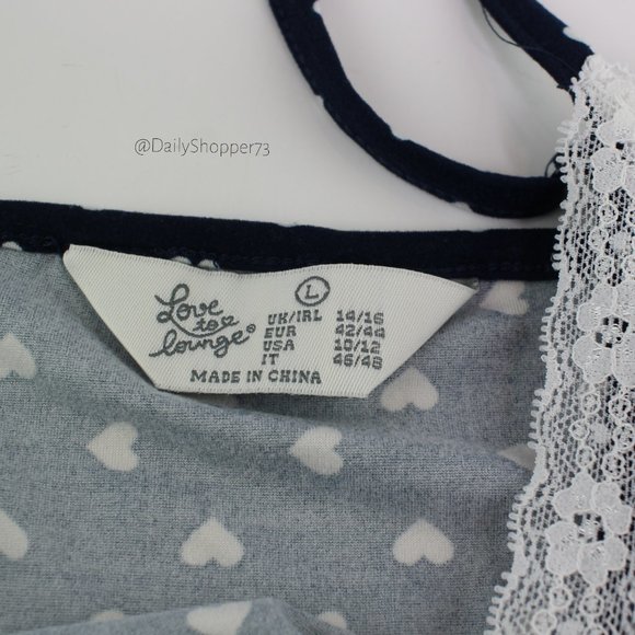 Primark | Intimates & Sleepwear | Love To Lounge Lacey Navy Blue Heart ...